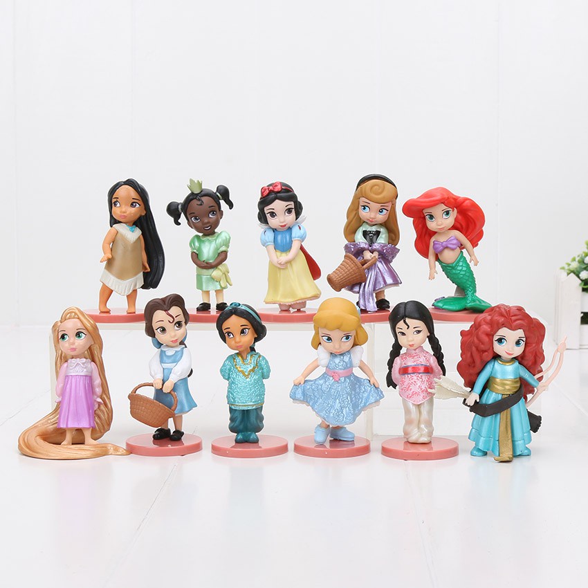 11Pcsset Princess Snow White Cinderella Ariel Action Figure Toys ...