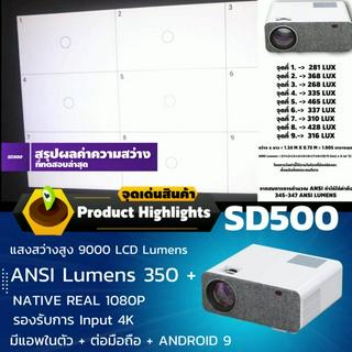 [NEWOCT22 ลด 10%]โปรเจคเตอร์ OWLENZ SD500S 4K PROJECTOR ลำโพงในตัว + แสง 9000lumens และ Android ...