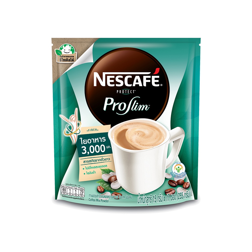 NESCAFÉ 3in1 PROTECT PROSLIM เนสกาแฟ โพรเทค โพรสลิม กาแฟ 3อิน1 17 ซอง ...