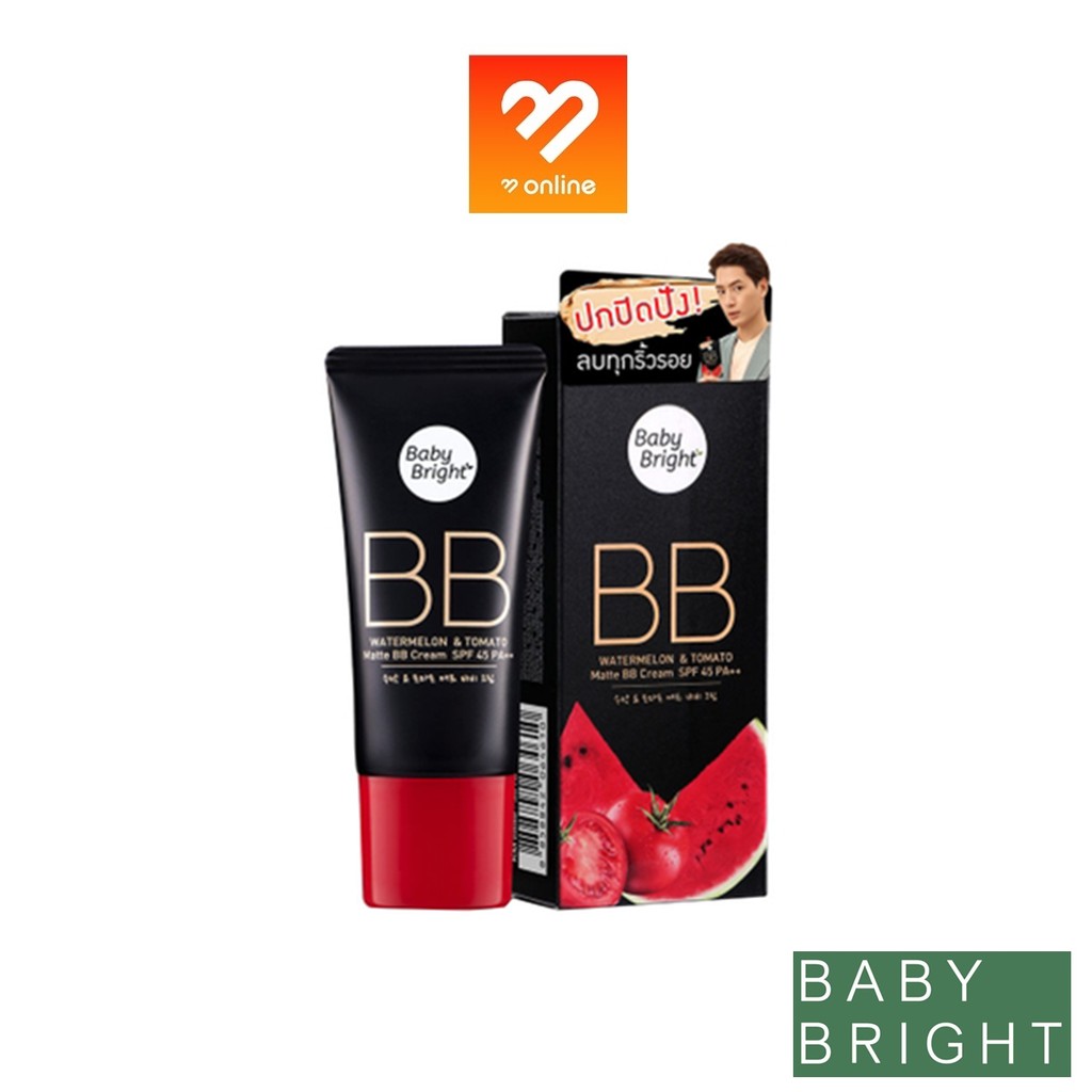 (แบบหลอด) Baby Bright BB Watermelon & Tomato Matte BB Cream เบบี้ไบร์ท บีบีครีม 30g. | Shopee ...