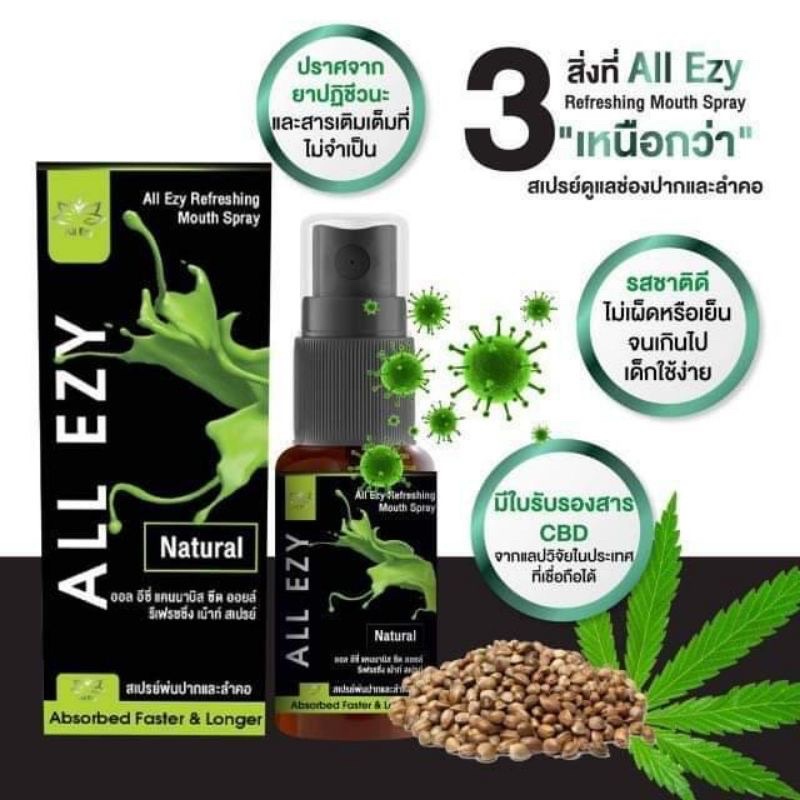All Ezy ( 5 ขวด 1730 บาท ) สเปรย์พ่นปากและคอ กำจัดเชื้อ ไวรัส แบคทีเรีย ในปาก และลำคอ - bm ...