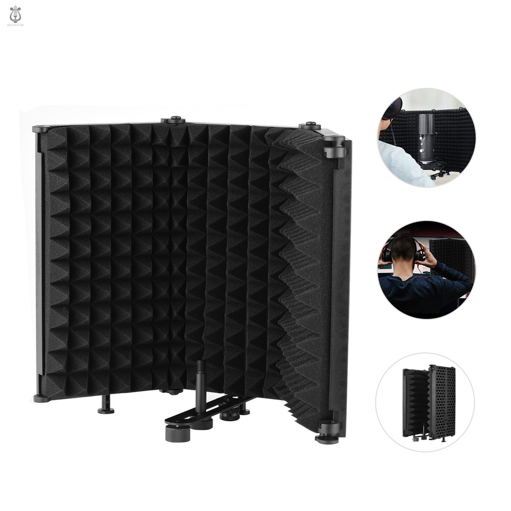 Microphone Isolation Shield Portable Tabletop Sound Absorbing Foam ...