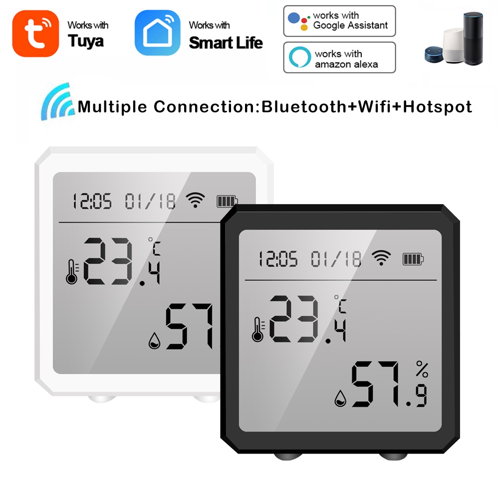 อุณหภูมิเครื่องตรวจจับTuya Smart WiFi Temperature Humidity Detector Indoor Hygrometer ...