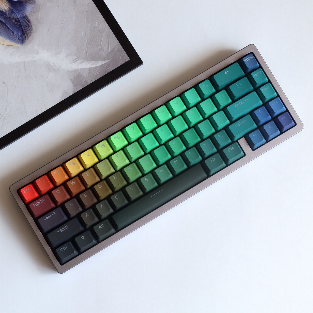 【JKDK】Prism PBT keycaps font transmits light OEM profile gradient color ...
