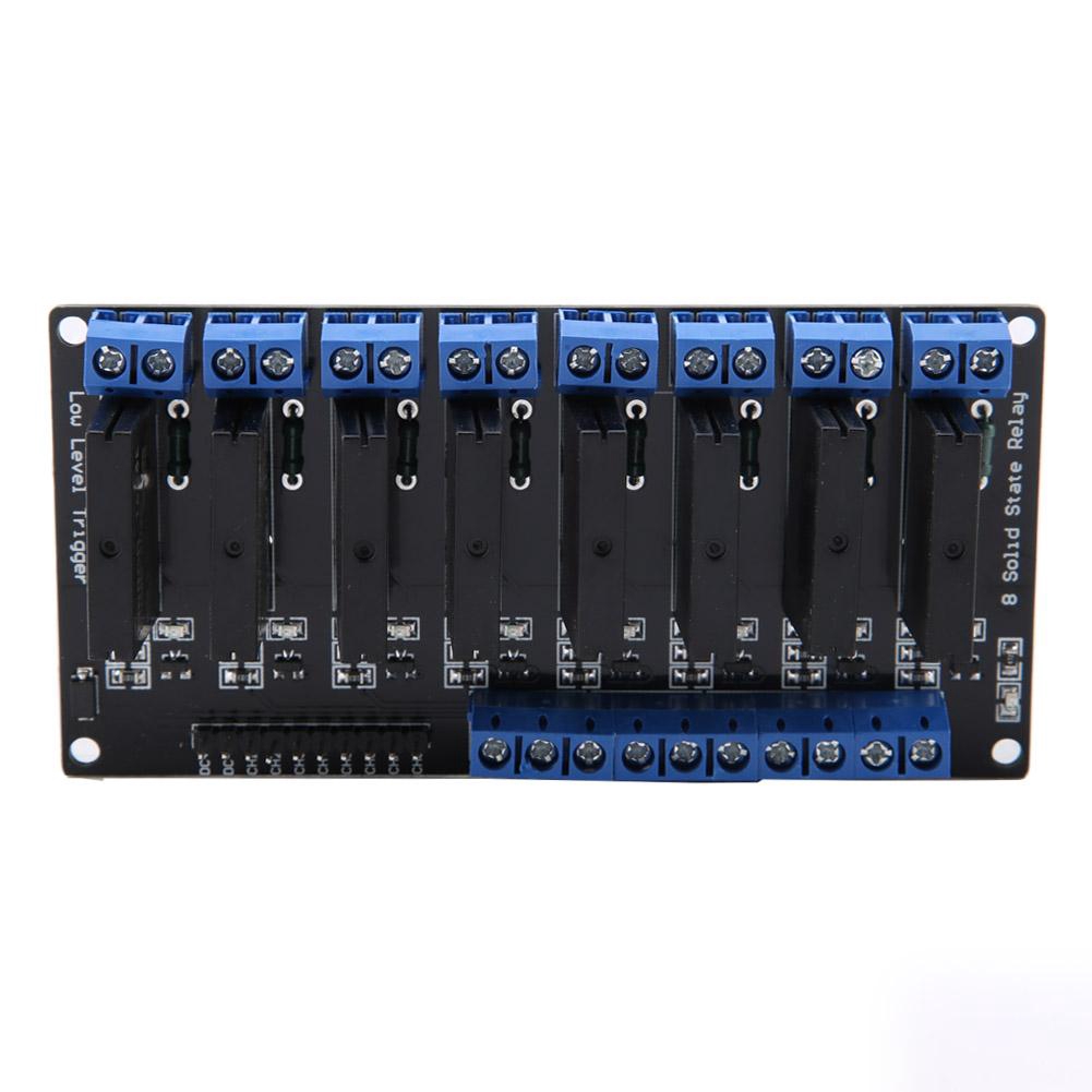 8 Channels Solid State Relay Module DC-AC Low Level Trigger with Fuse ...