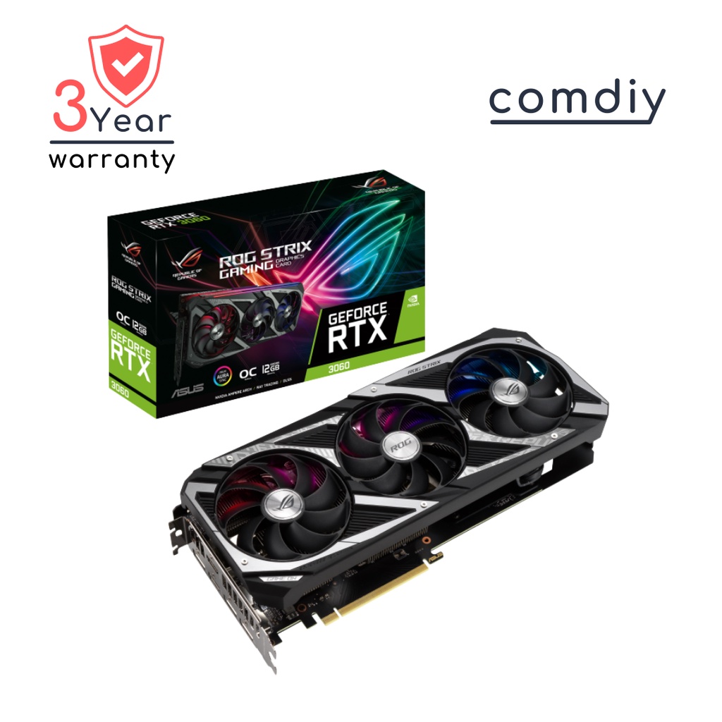 ASUS ROG STRIX GEFORCE RTX3060 O12G V2 GAMING 12GB LHR VGA การ์ดจอ by ...