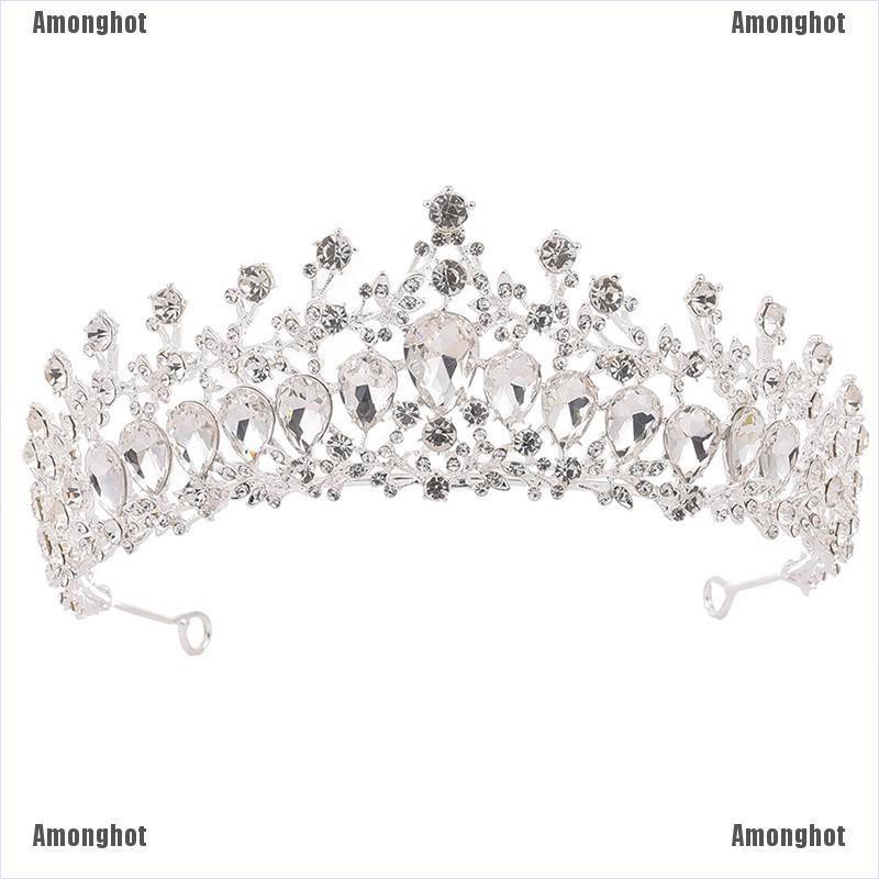 Amonghot Bridal Bride Rhinestone Pearl Crystal Hair Tiara Wedding Party