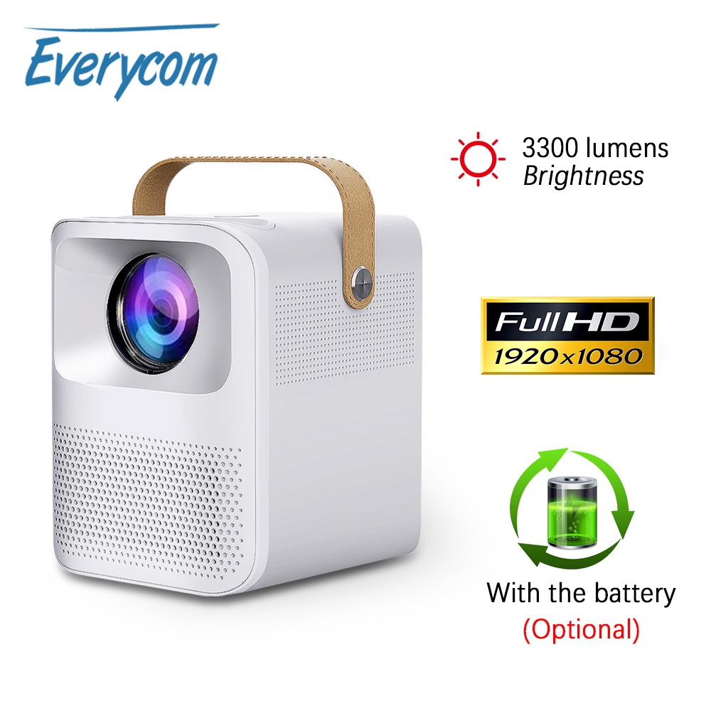 โปรเจคเตอร์Everycom ET30 Mini rojector Native Full HD Android Wifi Otional 1920x1080 ortable LED ...