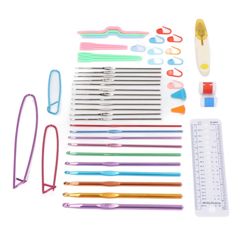 Crochet Hook Set With 22 Crochet Marker Buckle Scissors Handcraft DIY ...