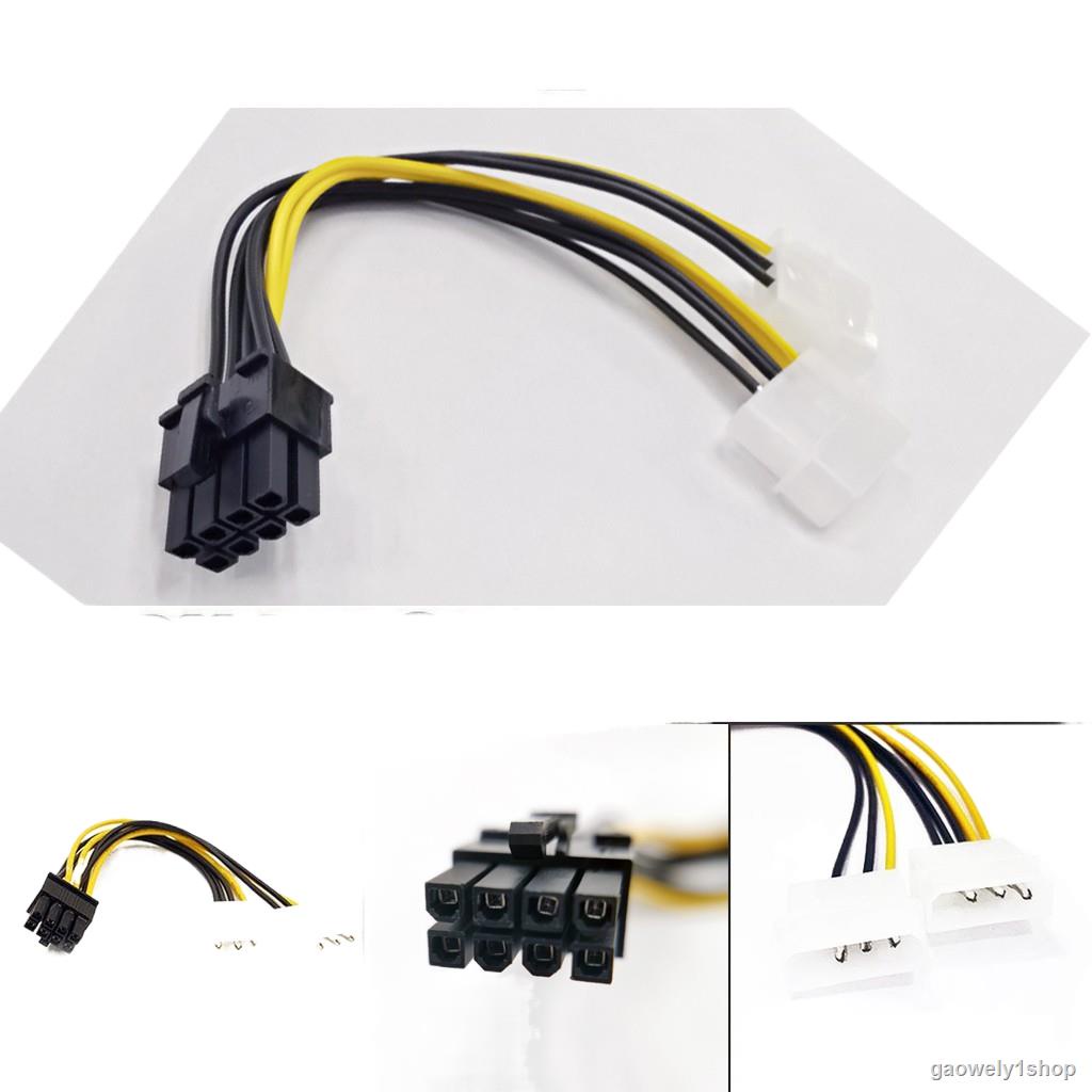 เตรียมจัดส่งDual Molex 4pin IDE to 8 Pin6 6Pin VGA การ์จอ ...