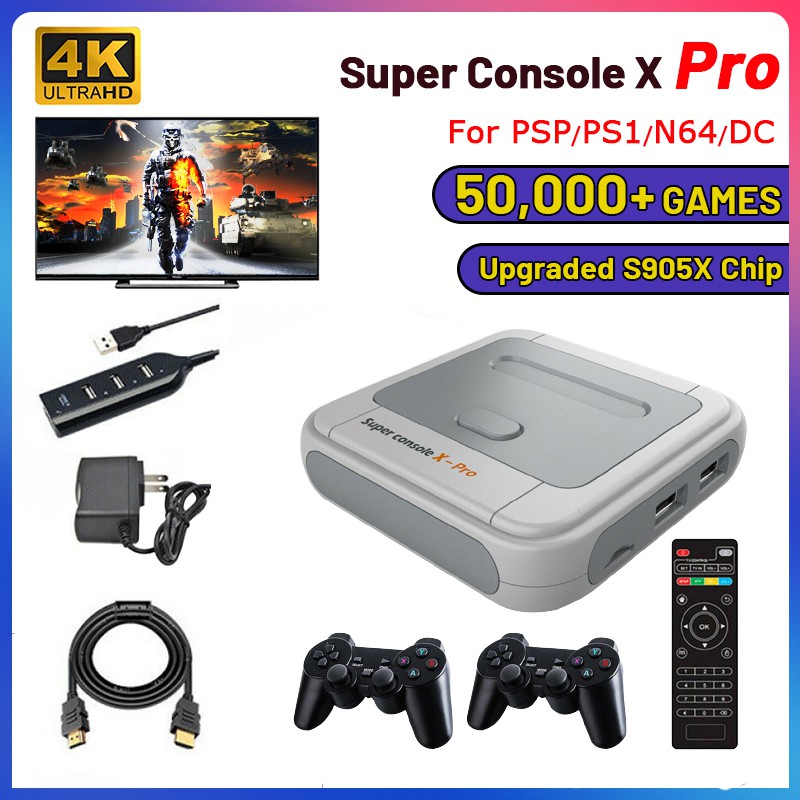 S905X WiFi 4K HD Super Console X Pro 50+ Emulator 50000+ Games Retro Mini TV Box Video Game ...