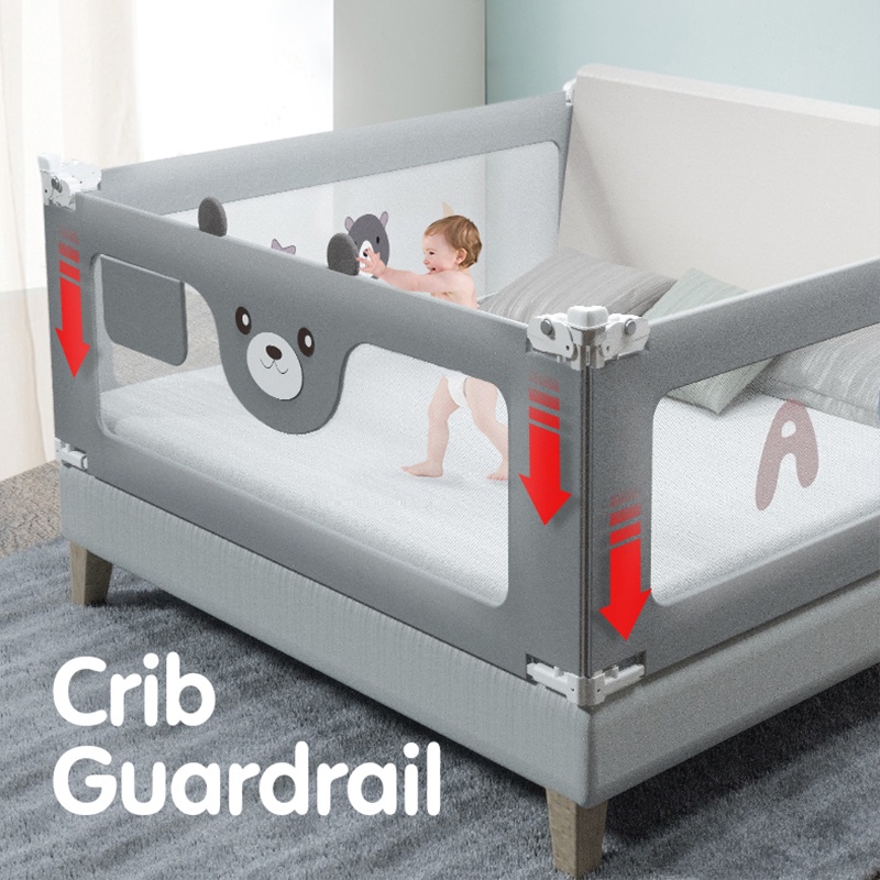 รั้วHigh Quality Baby Crib Guardrail Babe Fence Barrier for Beds ...