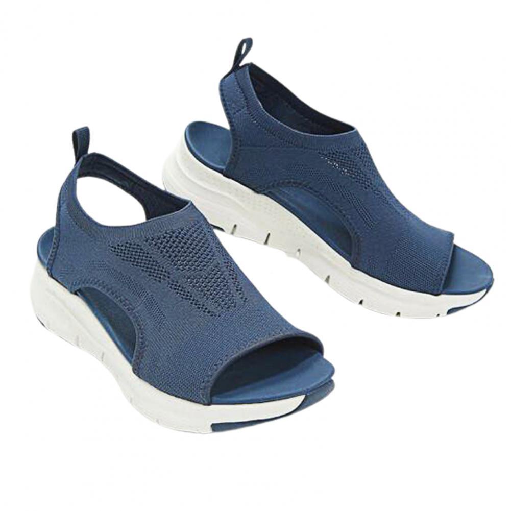 รองเท้าแตะฤดูร้อน Summer Women Sandals Solid Color Open Toe Fish Mouth ...