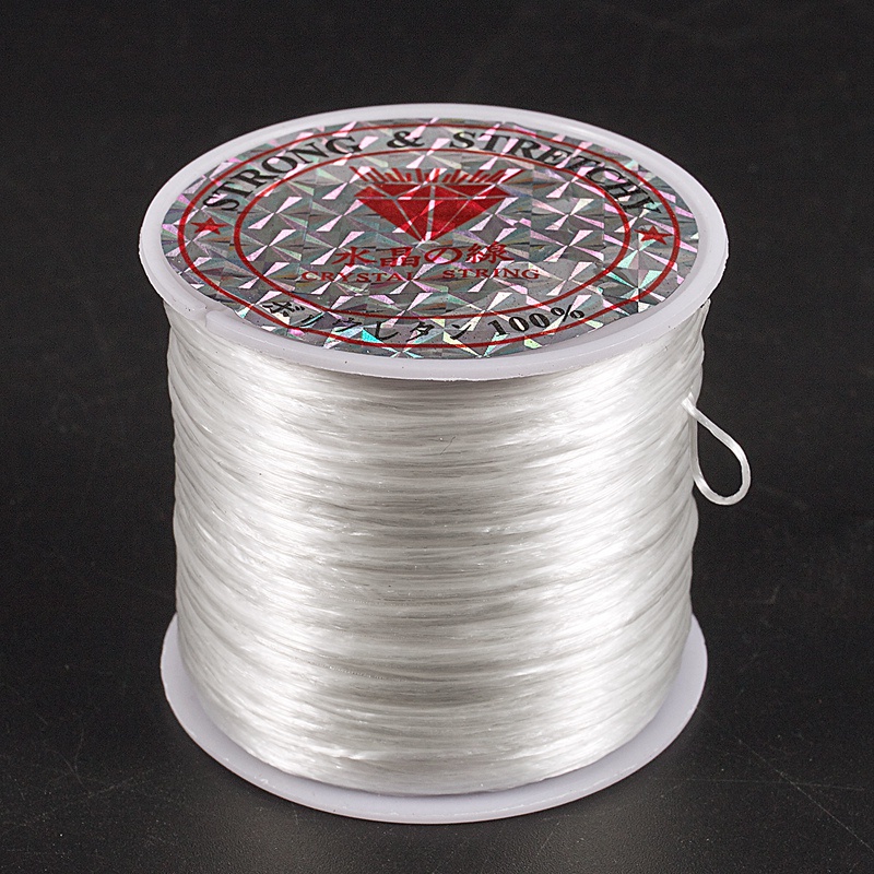 White Elastic Stretchy Crystal Line Jewelry Beading Thread Spool 100 ...