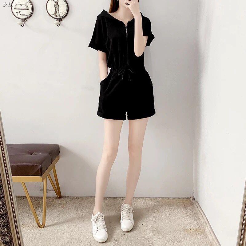 ☢Siamese clothes ชุดกีฬาเอวสูงผู้หญิงชุดจั๊มสูทชุดฤดูร้อนของผู้หญิงชาย ...