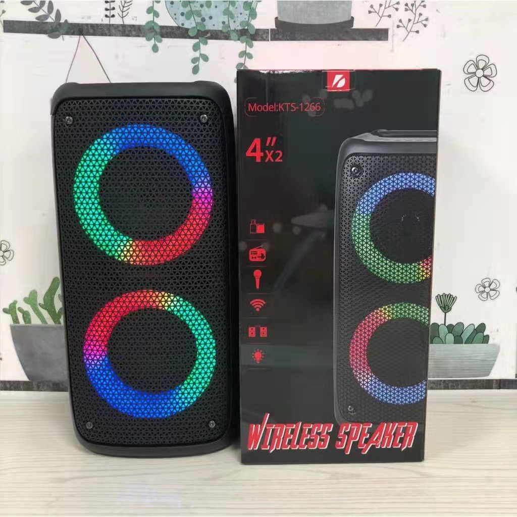 ลำโพงบลูทูธ KTS1266 4นิ้ว2 ตัว มีปุ่มเปิดปิดไฟด้านหน้าได้ เสียบไมค์ได้ ...