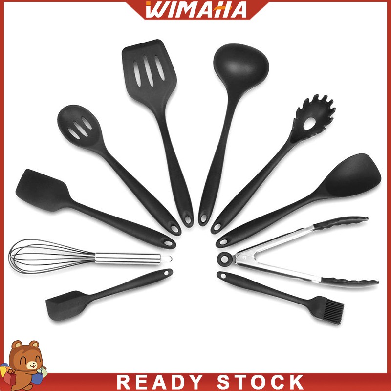10 Pieces Kitchen Utensil Set Silicone Heat Resistant Non Stick Cooking