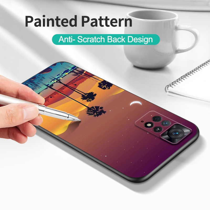 เคสโทรศัพท์มือถือ ซิลิโคน tpu ลายทิวทัศน์สวยงาม สีดํา สําหรับ Xiaomi ...