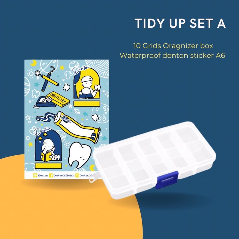 กล่องจัดระเบียบ10ช่องพร้อมsticker TIDY UP Set A | Shopee Thailand