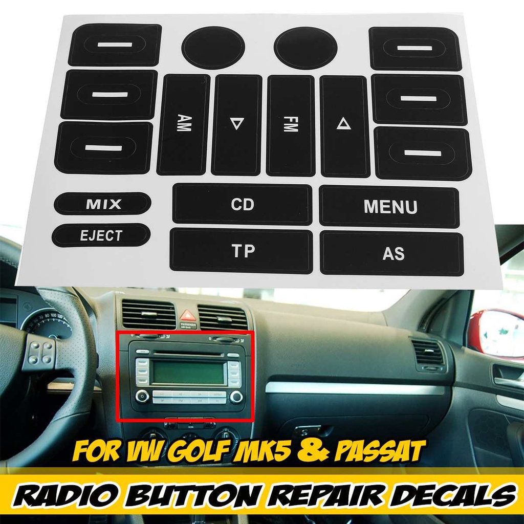 สติกเกอร์รถBlack Car Radio Button Reair Decals Stickers New Button ...