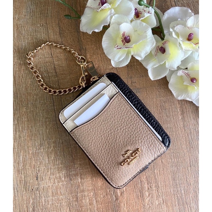 พร้อมส่ง แท้ New Coach ZIP CARD CASE IN COLORBLOCK (COACH C1886 ...