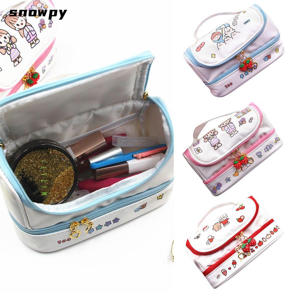 Snowpy กระเป๋าเครื่องสําอาง แบบสองชั้น อเนกประสงค์ ความจุขนาดใหญ่ ...