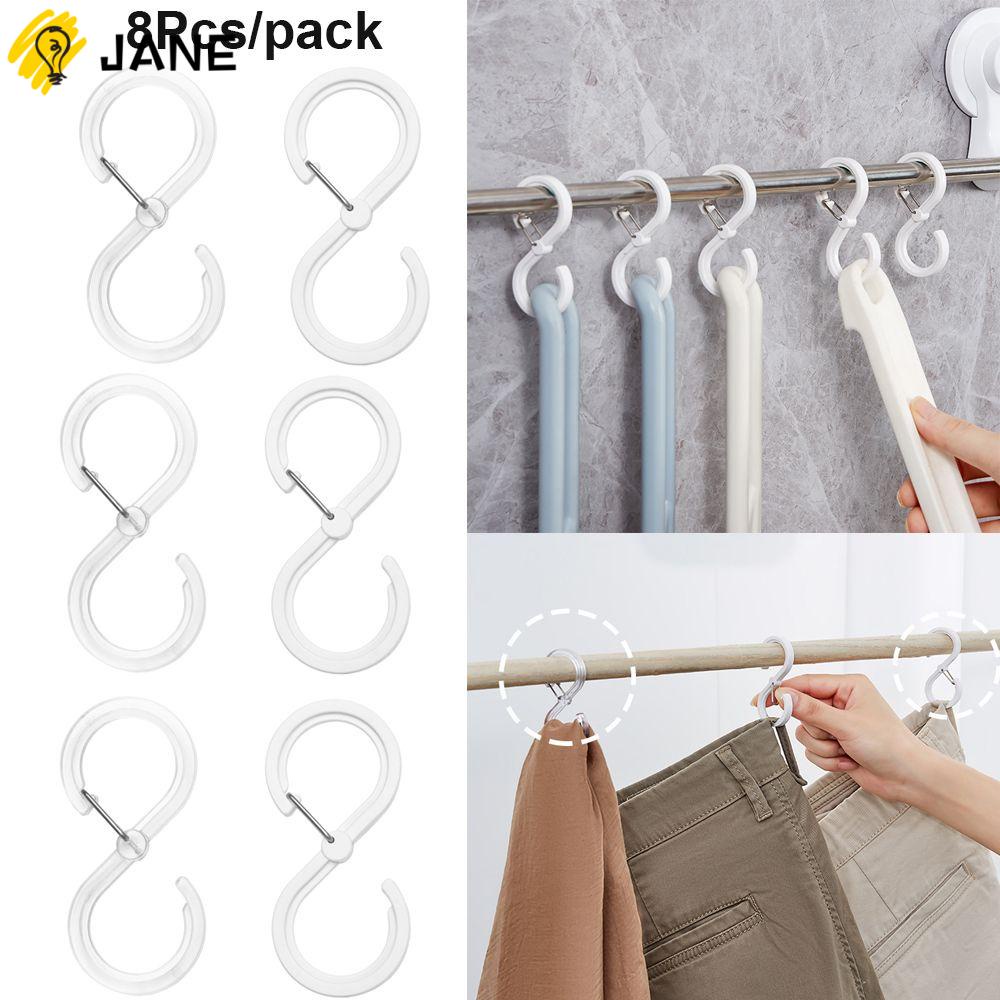 JANE 8Pcs/pack Durable S-Shape Hooks Household Cloth Hanger Hanging ...