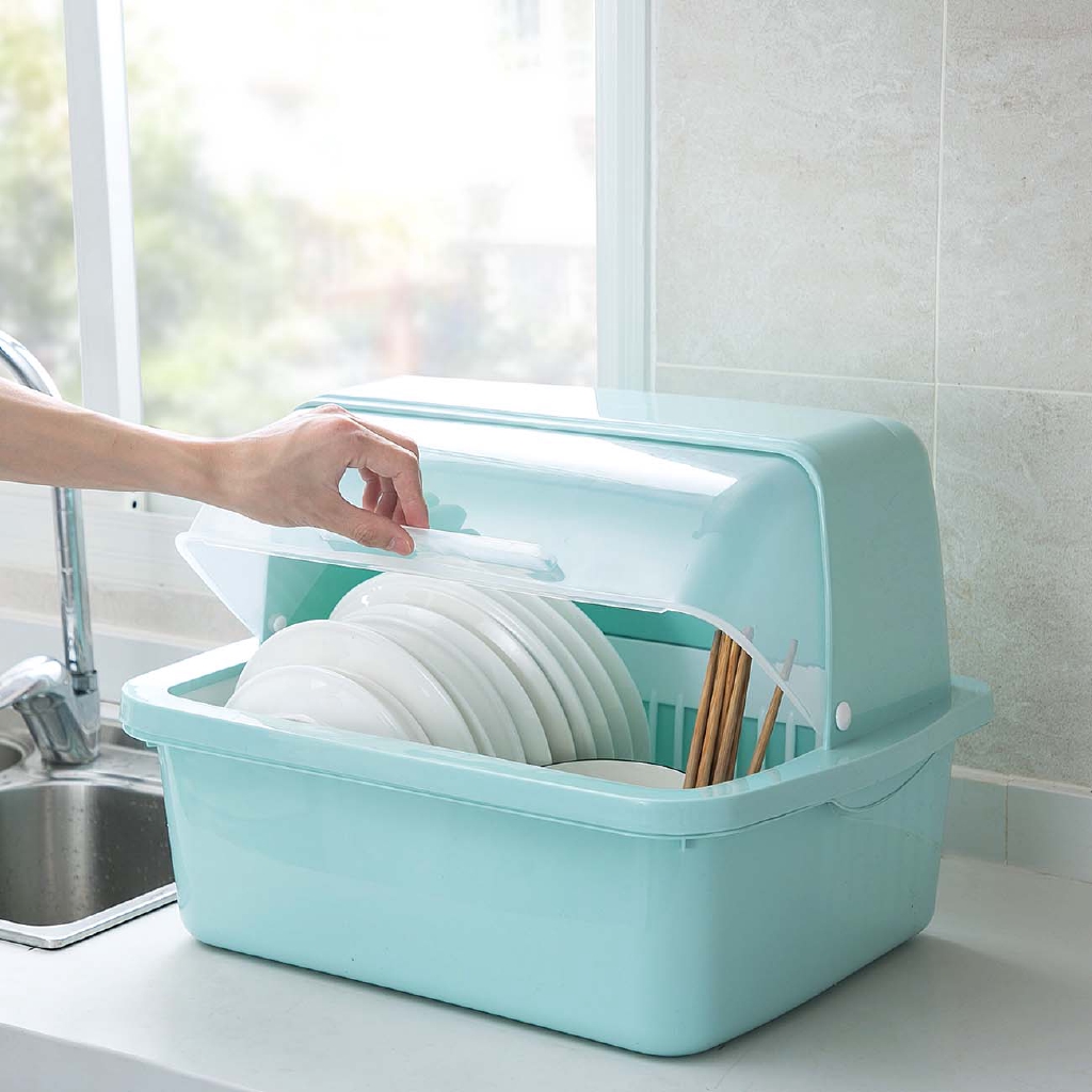 【JUJIAJIA】Home Everyday Dish Storage Box with Cover Bowl Chopsticks ...