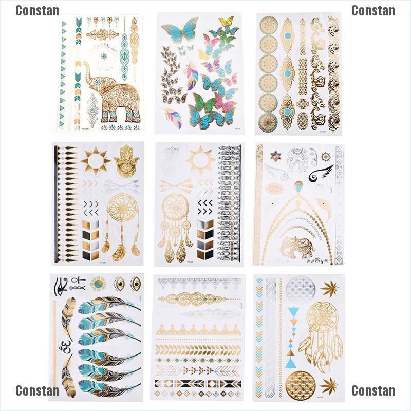 Readystock 1PCS Cute Sexy Gold Waterproof Temporary Tattoo Stickers ...