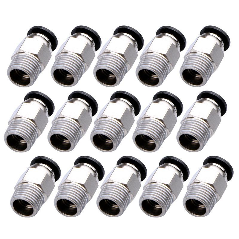 Pc4-M10 Straight Pneumatic Fitting Push To Connect + Pc4-M6 Quick In ...