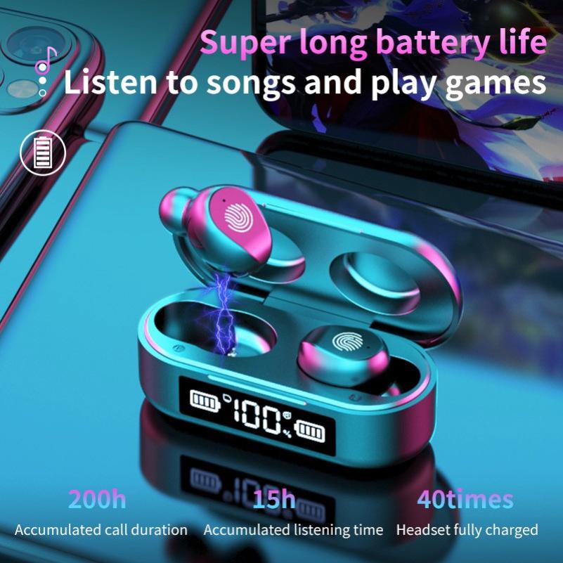 Wireless Bluetooth 5.1 Earphone 9D Stereo Eabuds With Microphone Cold ...