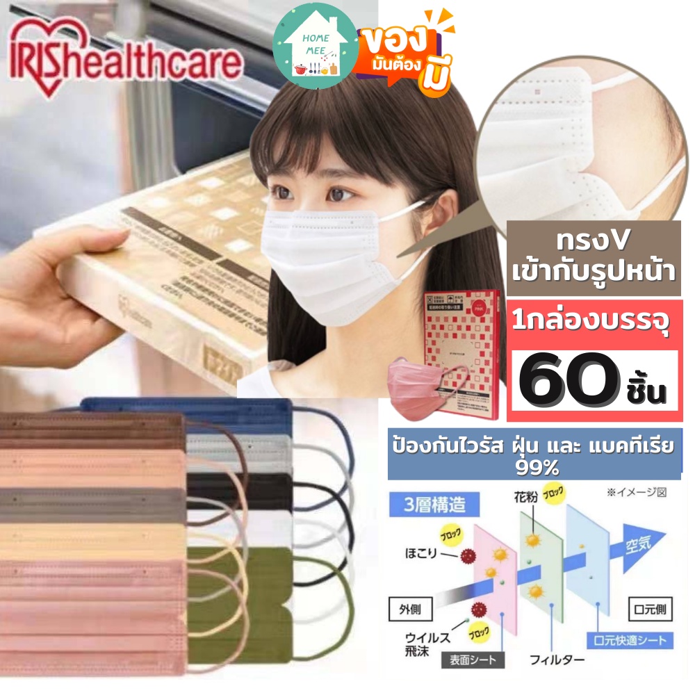 Homemeeพร้อมส่งจากไทย IRIS Healthcare Colors Mask หน้ากากอนามัย กล่อง ...
