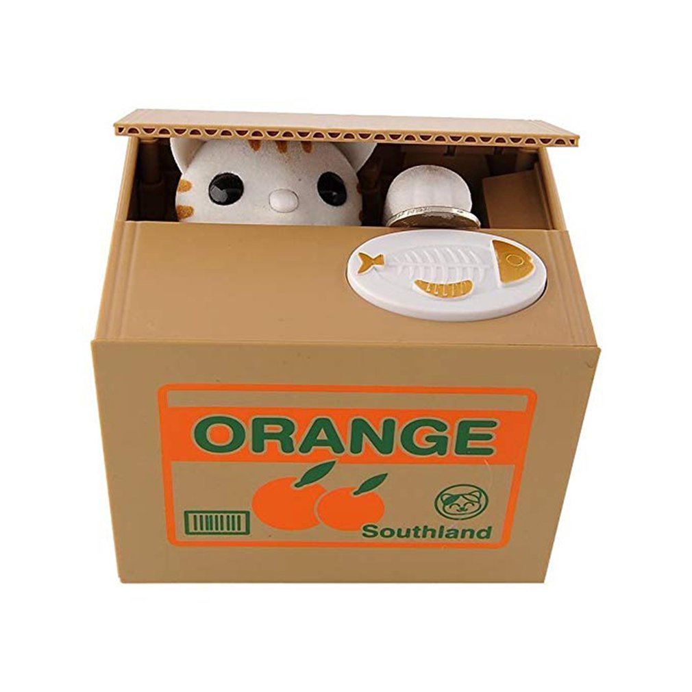 กระปุกออมสินanda Coin Box Kids Money Bank Automated Cat Thief Money ...