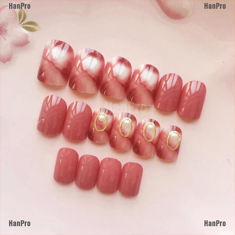 hanpro เล็บปลอมสีชมพูเนื้อแมท 24 ชิ้น - hanpro.th - ThaiPick