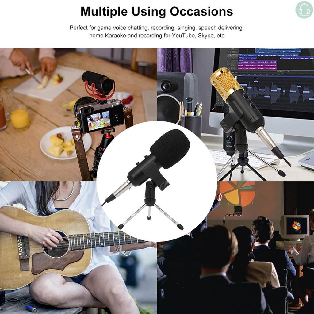 [smart]USB Condenser Microphone USB Record Mic Plug & Play for Home ...