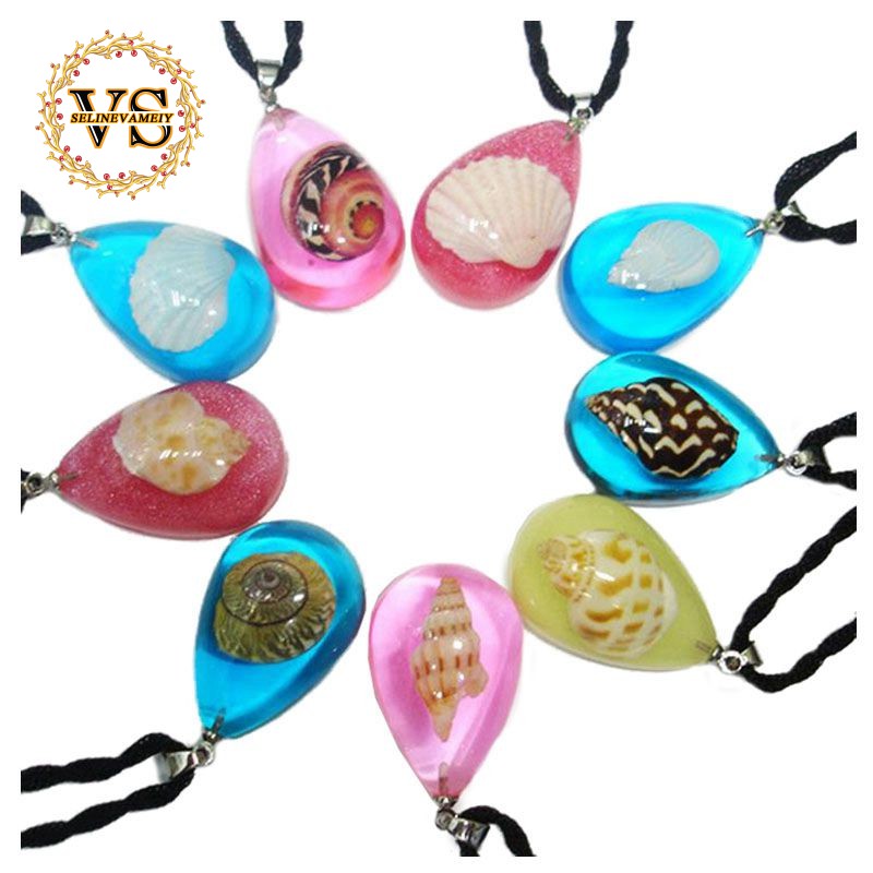 Crab Starfish Shell Lucite Amber Necklace Sea Marine Pendants ...