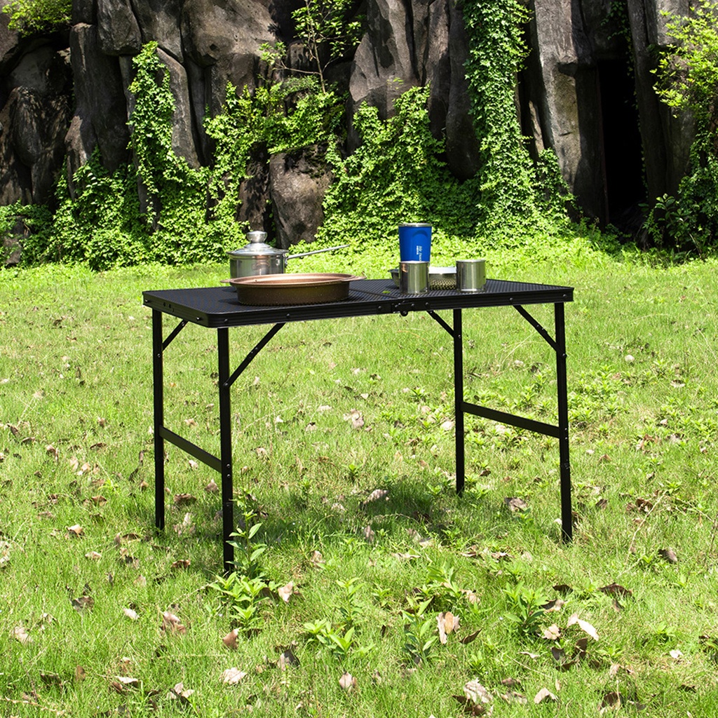 โต๊ะตะแกรงเหล็ก size L - HQZ-6090 ต่อขาได้ 90cm x 60cm x 42-67cm พับ 60x45x8CM บูรพาแค้มป์ ...