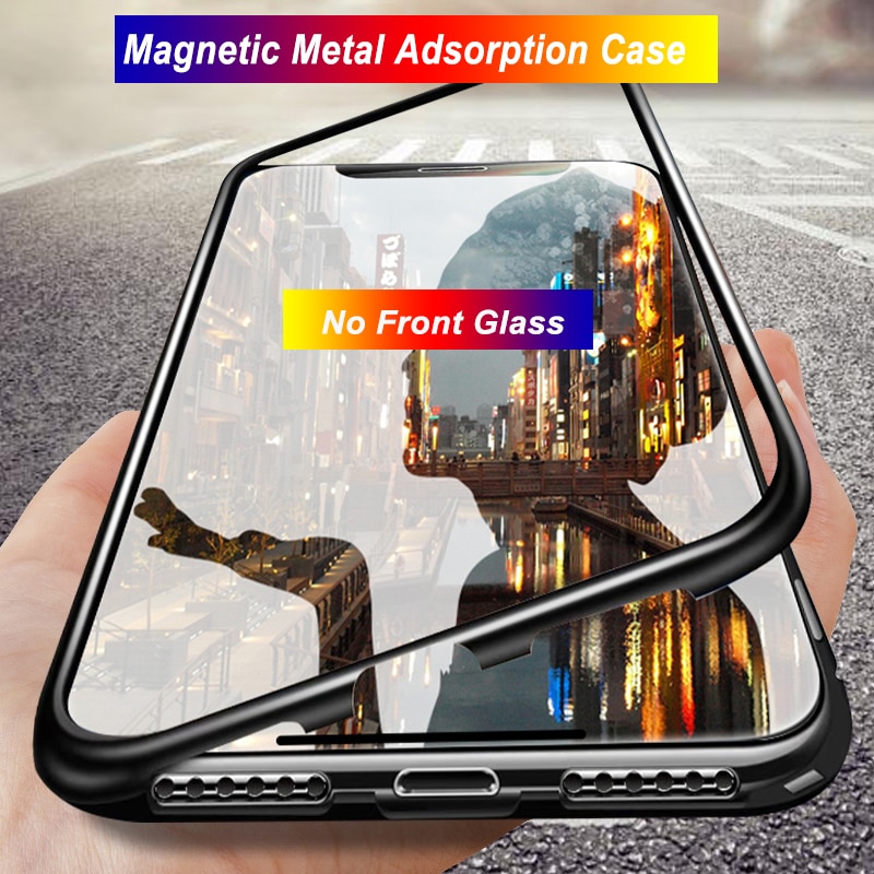 360 Magnetic Case For Oppo A31 2020 Case Glass Back Metal Cases For ...