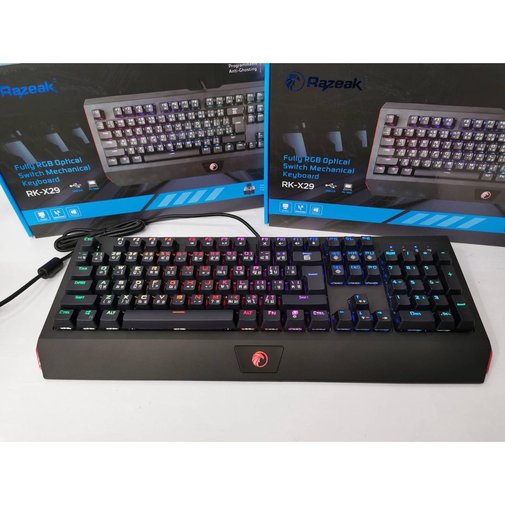 Razeak RK-X29 คีย์บอร์ด กดเสียงดัง FULL RGB Gaming Mechanical Optical ...