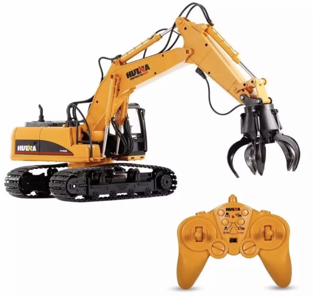 รถแม็คโครบังคับวิทยุ(หัวคีบบอลเหล็ก) HUINA 1571 16CH 2.4GHz114 มีเสียง ...
