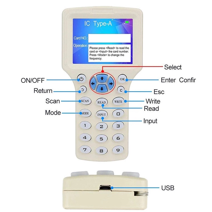 เครื่อง copy card IcId Access Control Card Duplicator RfidNfc Reader Writer version ภาษาอังกฤษ ...