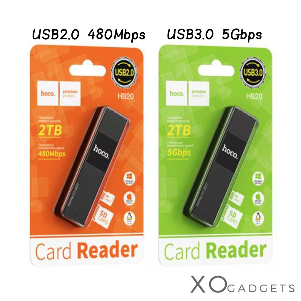 HOCO HB20 Mindful 2-in-1 SD Card Reader USB3.0/ 2.0 OTG Memory Card ...