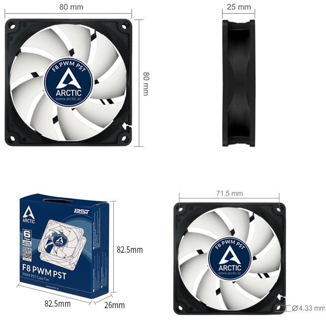 ARCTIC 80mm fan F8 PWM PST for computer cases - hotonix.th - ThaiPick