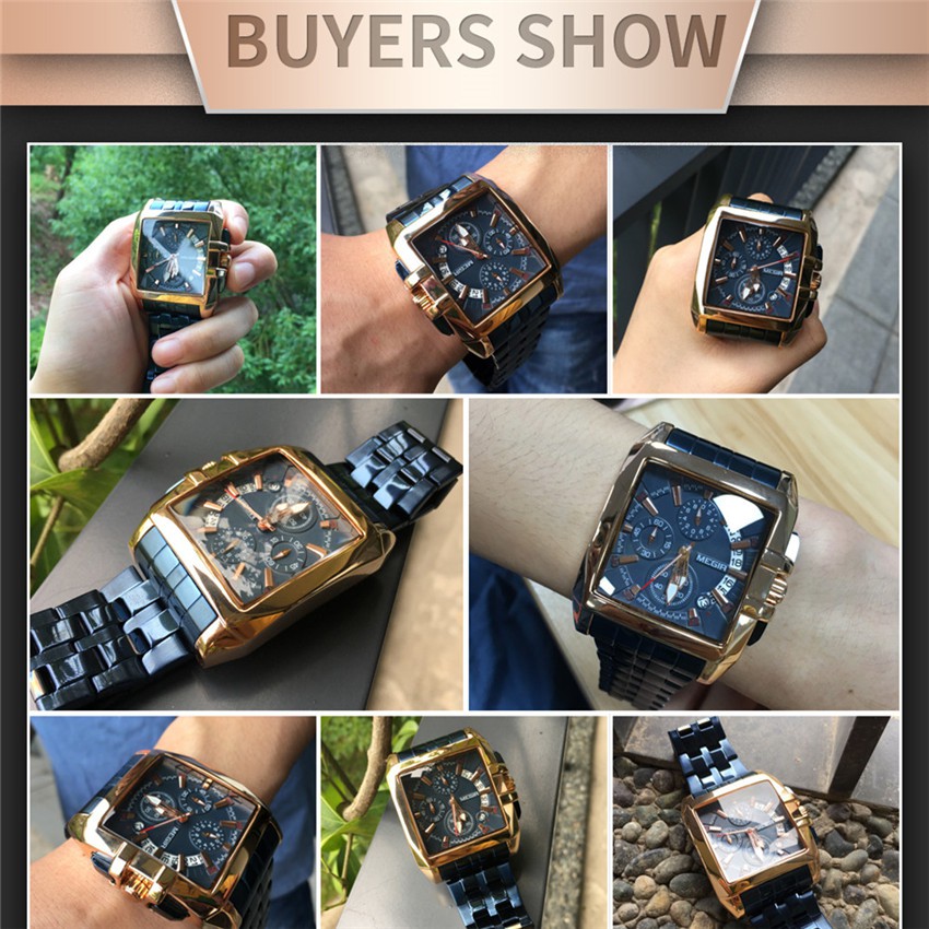 MEGIR Men Business Watch Quartz Luxury Stainless Steel 2018 GrZL ...