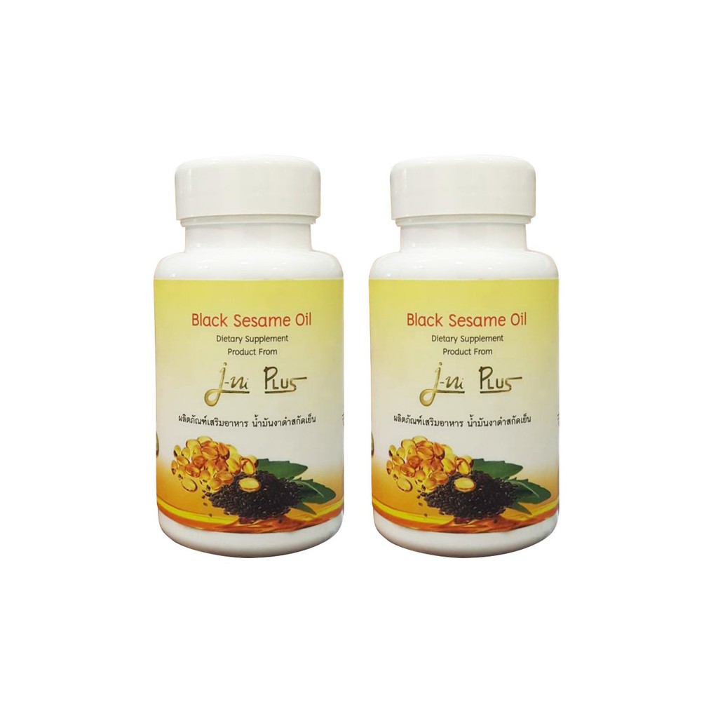 J-NI PLUS น้ำมันงาดำสกัดเย็น BLACK SESAME OIL-SET 2 กระปุก ...