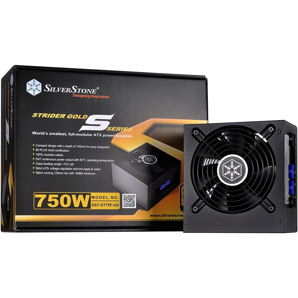 PSU (80+ Gold) Power Supply Silverstone ST75F-GS 750W ประกัน 2 ปี ...