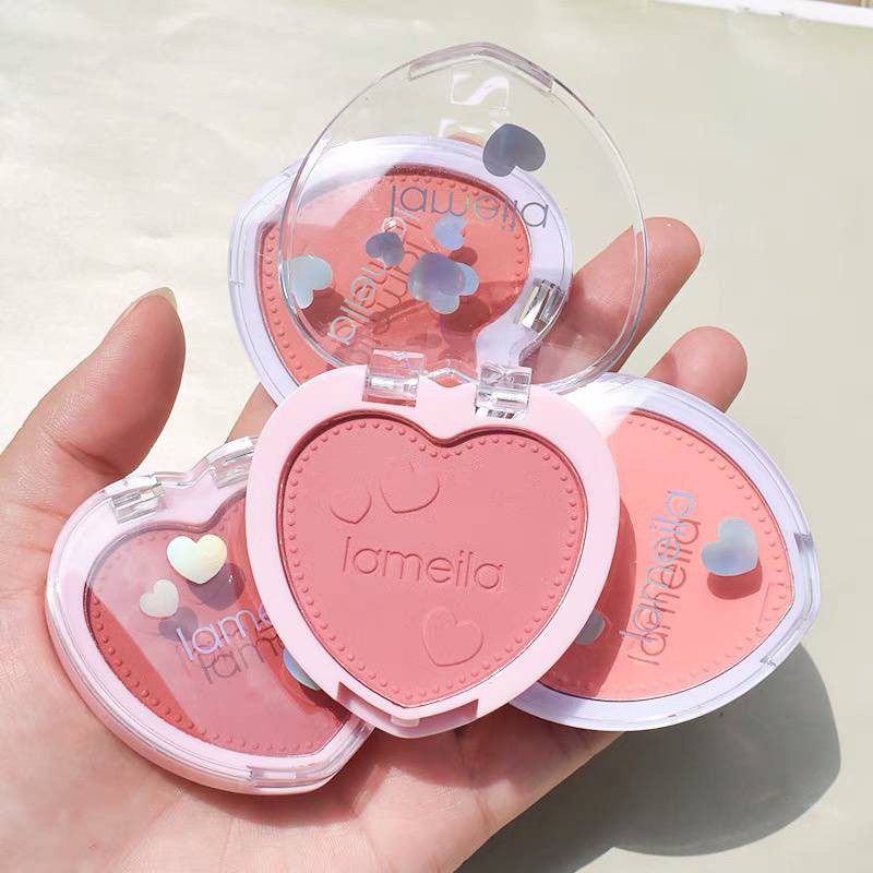 M064 ลาเมล่าบลัชออนหัวใจ บลัชออนโทนส้ม ส้มพีช ชมพูพีช เนื้อดี สีสวย ...