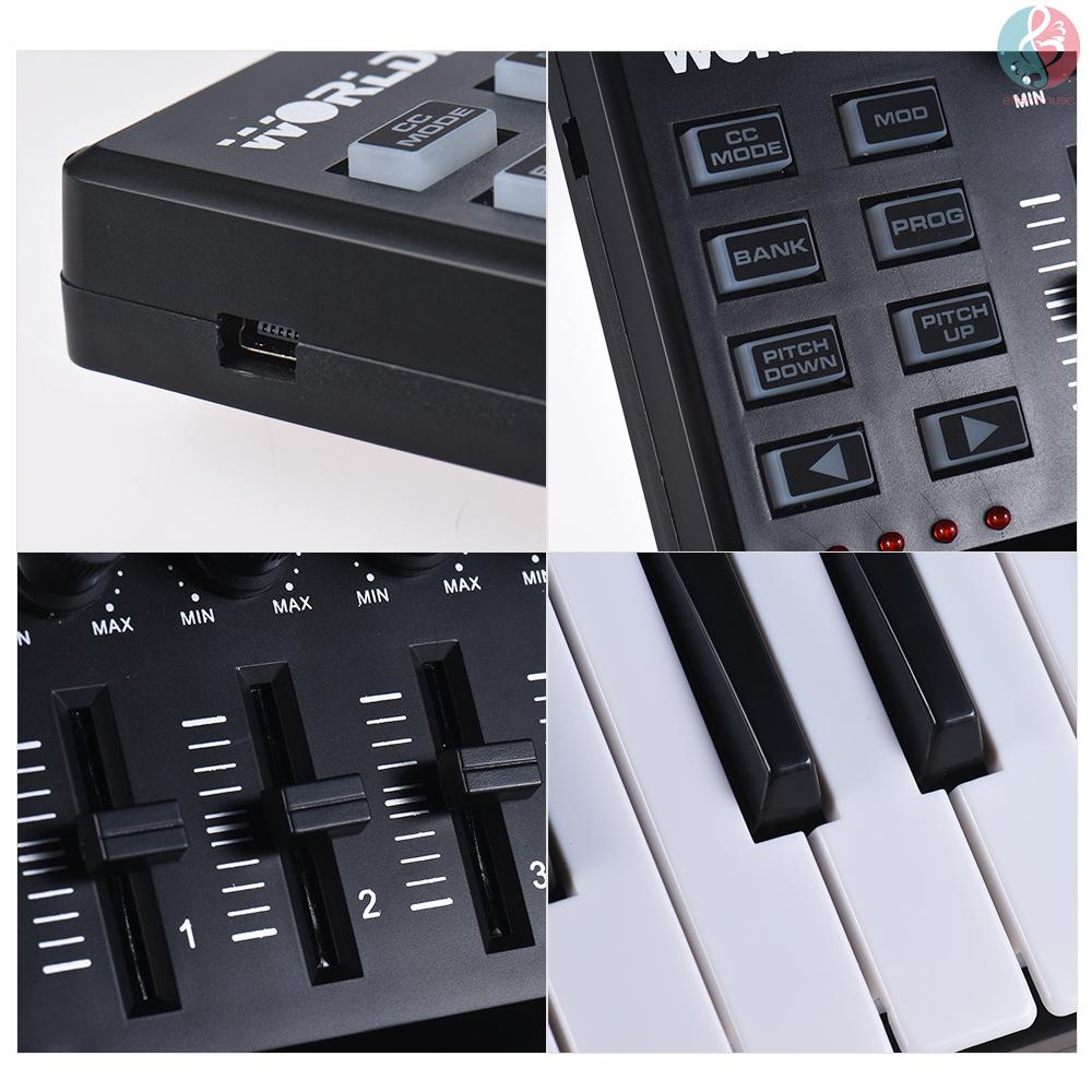 Worlde Panda Mini 25-Key Ultra-Portable Usb Midi อุปกรณ์ควบคุมแป้นพิมพ์ ...