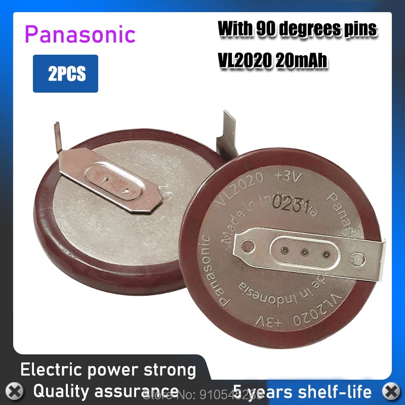 แบตเตอรี่2cs anasonic al VL 3V 20mAh coin tye rechargeable 90 degrees ...