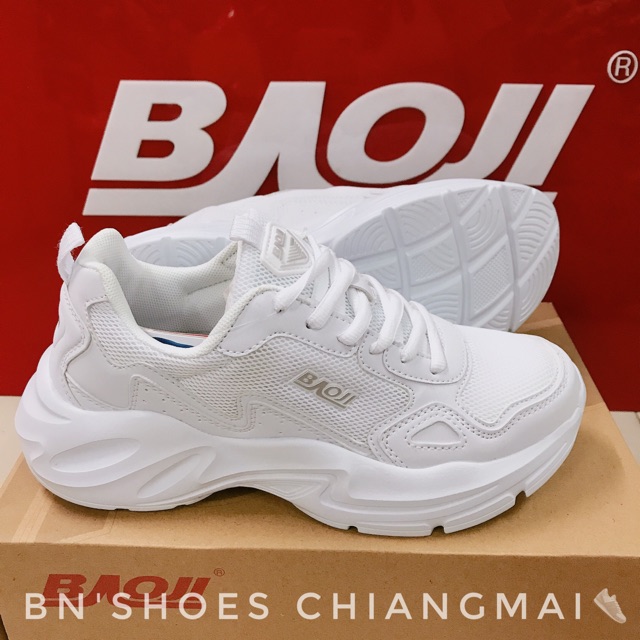 รองเท้าผ้าใบผู้หญิงสีขาว baoji แท้ รุ่น BJW 619 สีขาวล้วน - noonuysuwan - ThaiPick